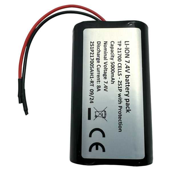 7.4V 5000mAh 2S1P 21700 Li-Ion rechargeable battery pack - Battery 101
