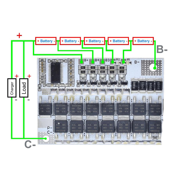 5s Li-Ion 50A 18V - 21V BMS with balance - Battery 101