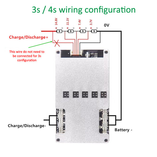 3s / 4s Li-Ion 200A BMS with balance & temp sensor - Battery 101